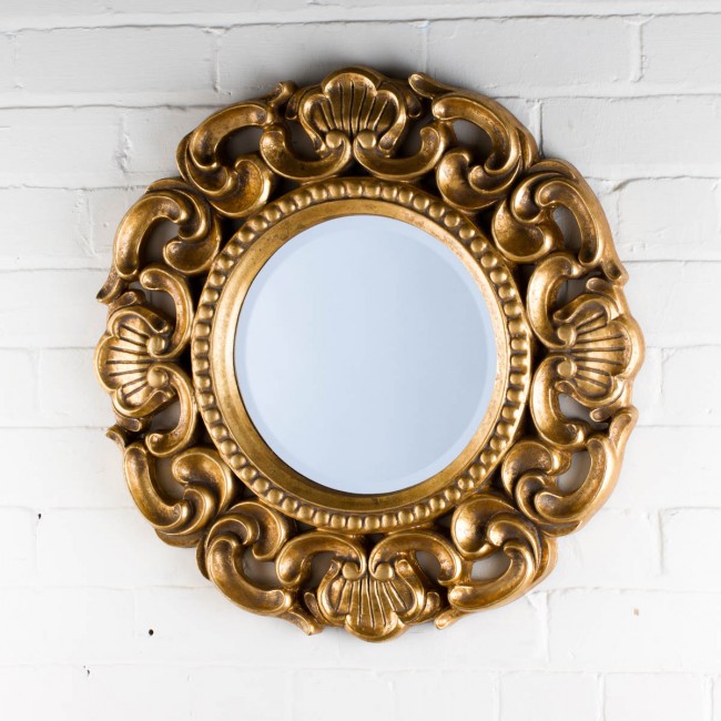 This great value Ornate Round Victorian Range Gold Mirror is available ...